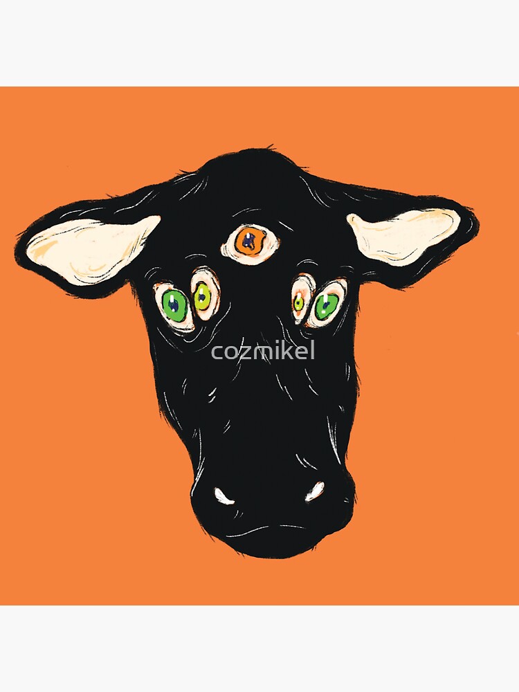 "Cow Mutation With Third Eye" Sticker for Sale by cozmikel | Redbubble