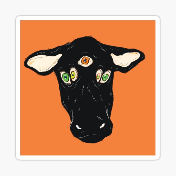 "Cow Mutation With Third Eye" Sticker for Sale by cozmikel | Redbubble