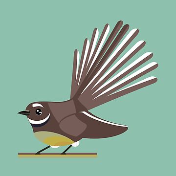 "Fantail New Zealand Bird Vector" Sticker for Sale by piedaydesigns ...