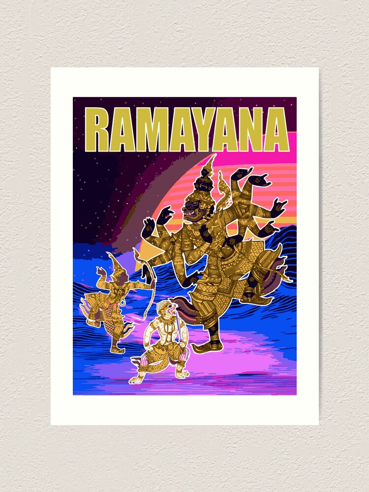 "The legend of Ramayana, Yak and Hanuman" Art Print for Sale by Porky ...