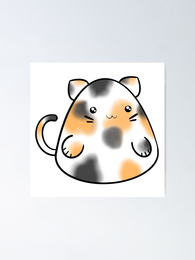 "Calico Blob Cat" Poster for Sale by TheSimpleEdge | Redbubble