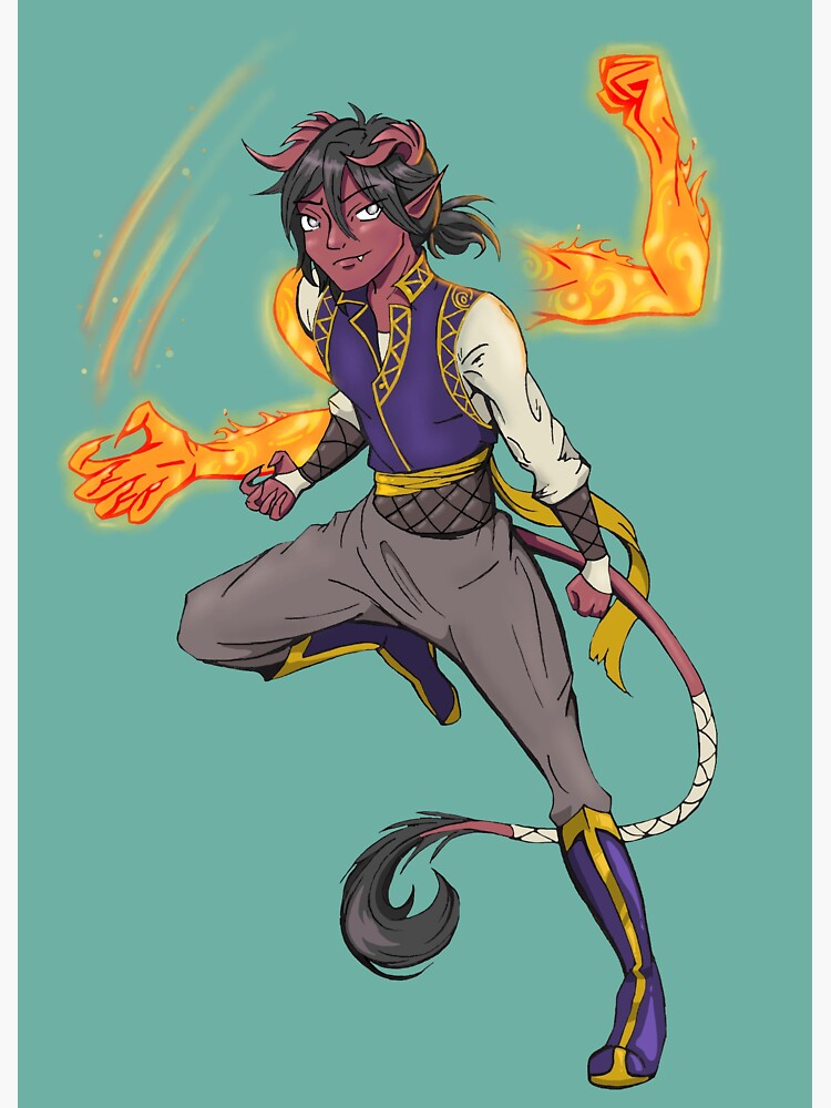 "Tiefling Monk" Sticker for Sale by nandersen95 | Redbubble