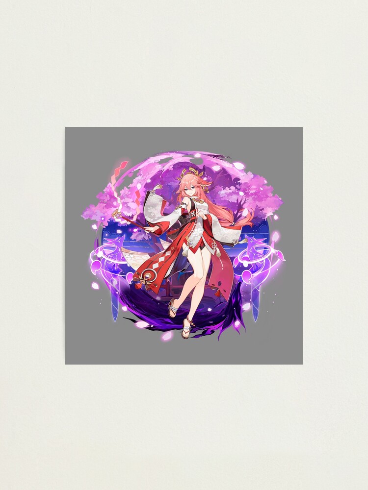 Lámina fotográfica «Genshin Impact - Deseo del personaje oficial de Yae Miko - Gacha Splash Art ...