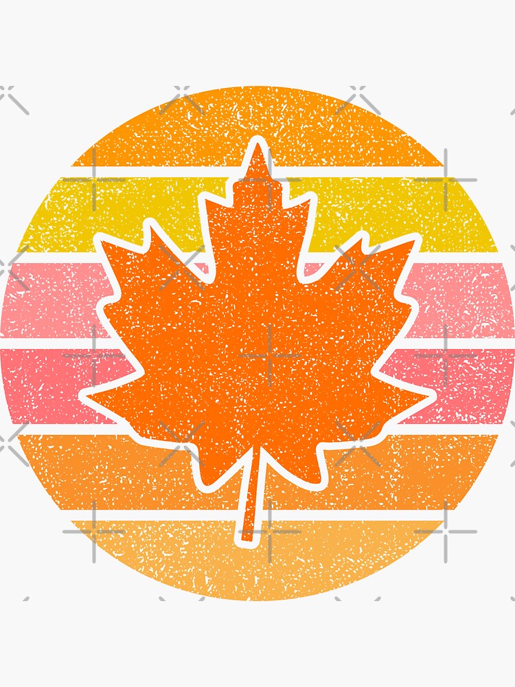 "Retro Cute Maple Leaf Happy Fall Autumn Thanksgiving" Sticker for Sale ...