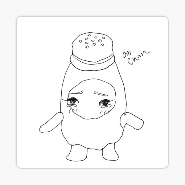 "crying salt shaker" Sticker for Sale by art-by-jaz- | Redbubble