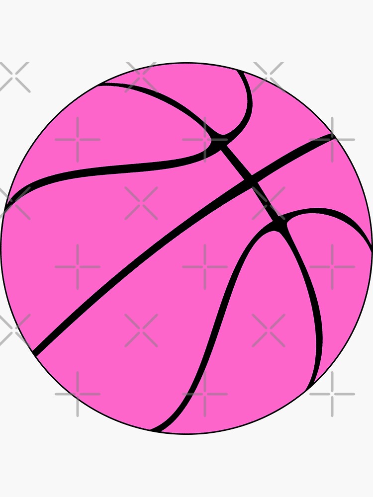 "Pink Basketball Graphic with Outline" Sticker for Sale by SportsStars ...