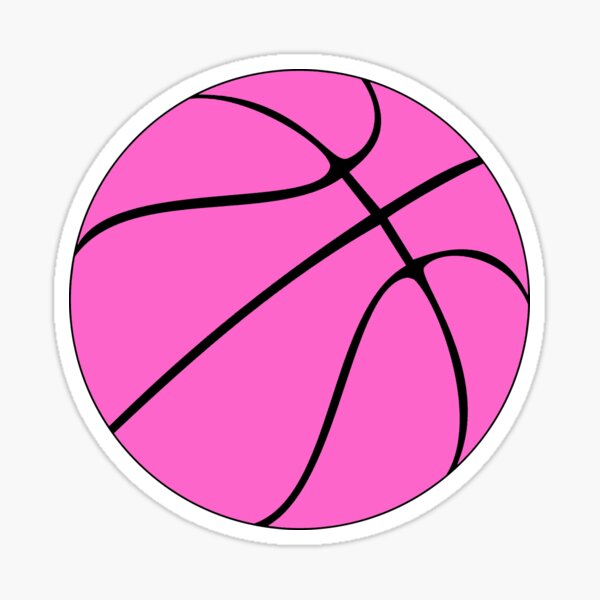 "Pink Basketball Graphic with Outline" Sticker for Sale by SportsStars ...