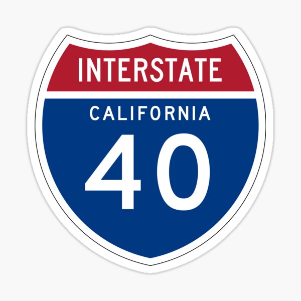 "Interstate 40 California " Sticker for Sale by trqffic | Redbubble