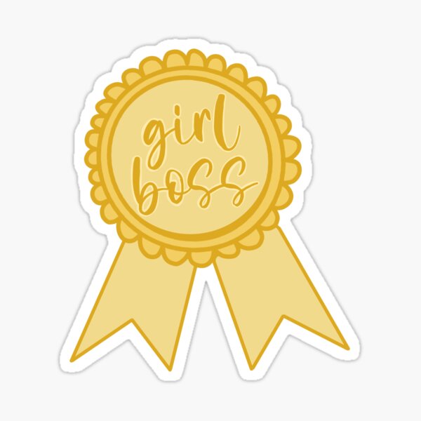 ""girl boss" ribbon" Sticker for Sale by ryleyfred | Redbubble