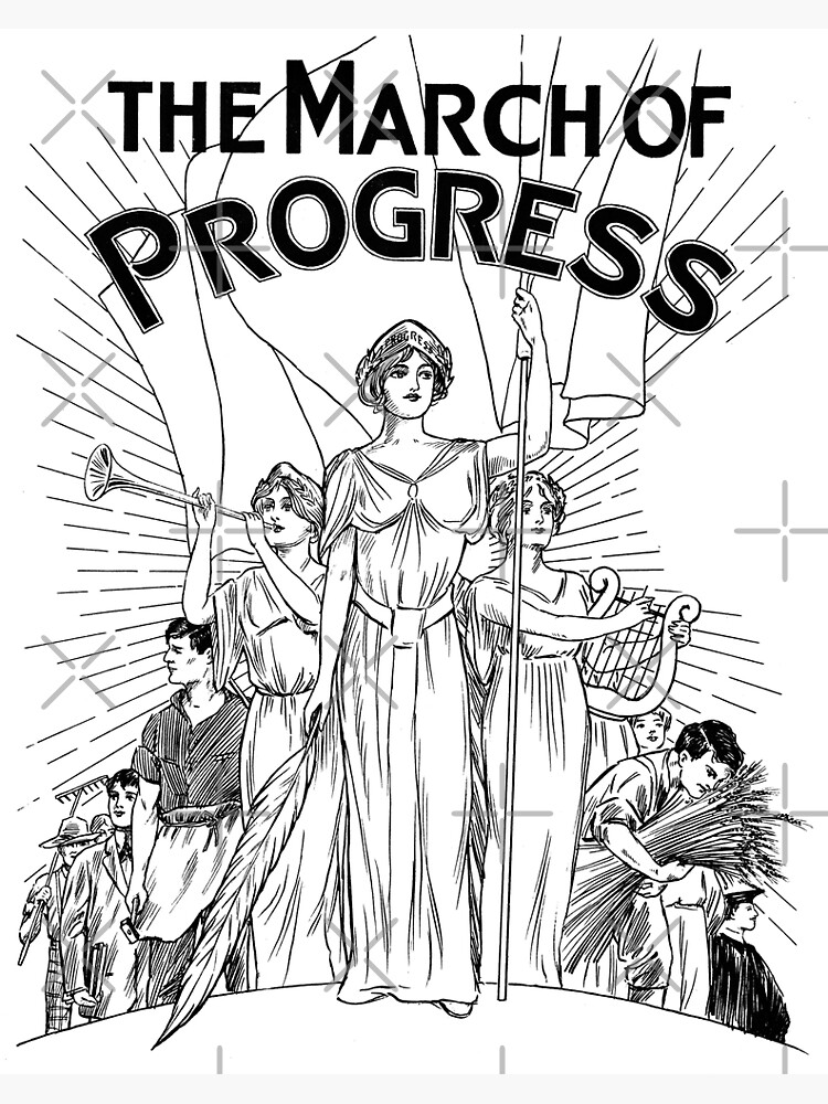 "The March of Progress Is Led By Women Vintage Suffragette Art in Black ...