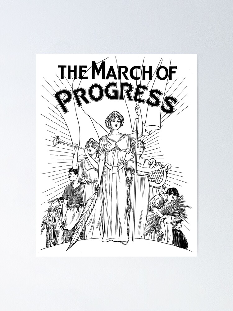 "The March of Progress Is Led By Women Vintage Suffragette Art in Black ...