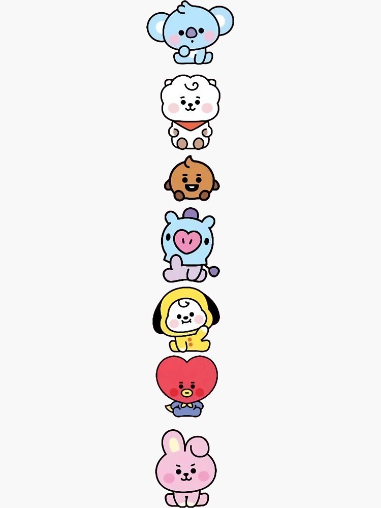 "BT21 CHARACTERS" Sticker for Sale by JosephScan | Redbubble