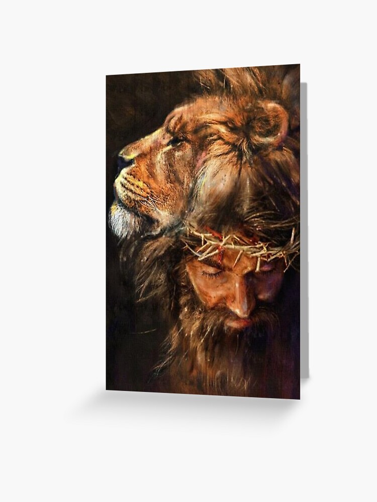 "Jesus And the Lion" Greeting Card for Sale by Rowena Jones | Redbubble