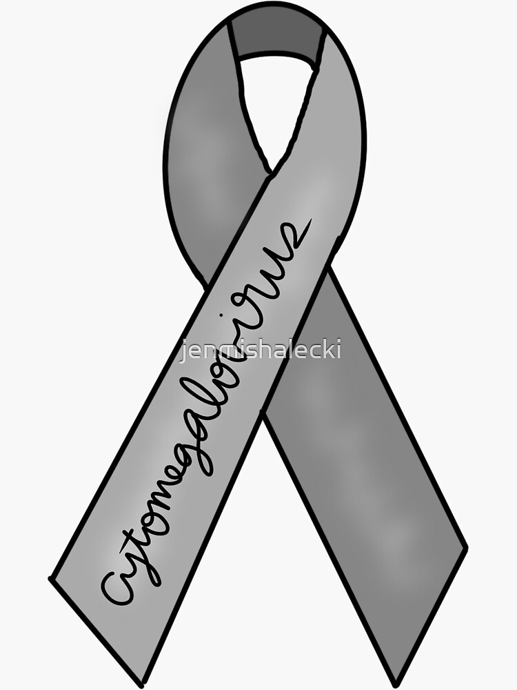 Cytomegalovirus Awareness Ribbon Sticker For Sale By Jenmishalecki Redbubble