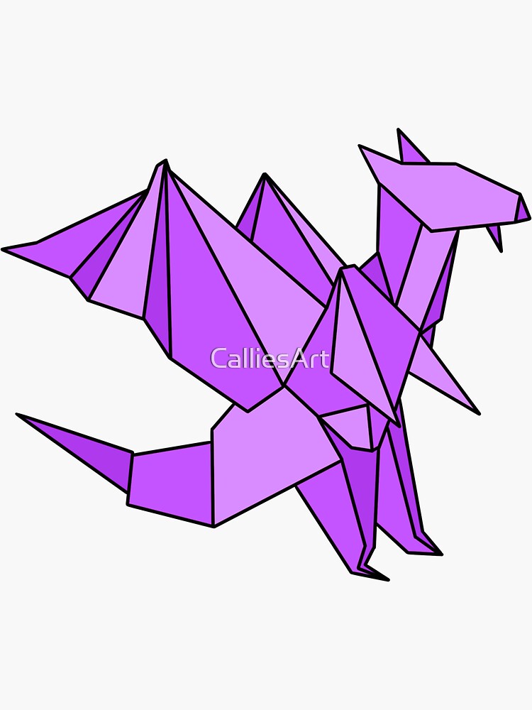 "Purple origami dragon" Sticker for Sale by CalliesArt | Redbubble