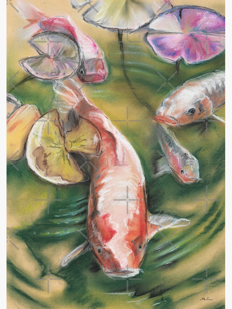 "Koi Fish with Pastel" Sticker for Sale by maricelagomez | Redbubble
