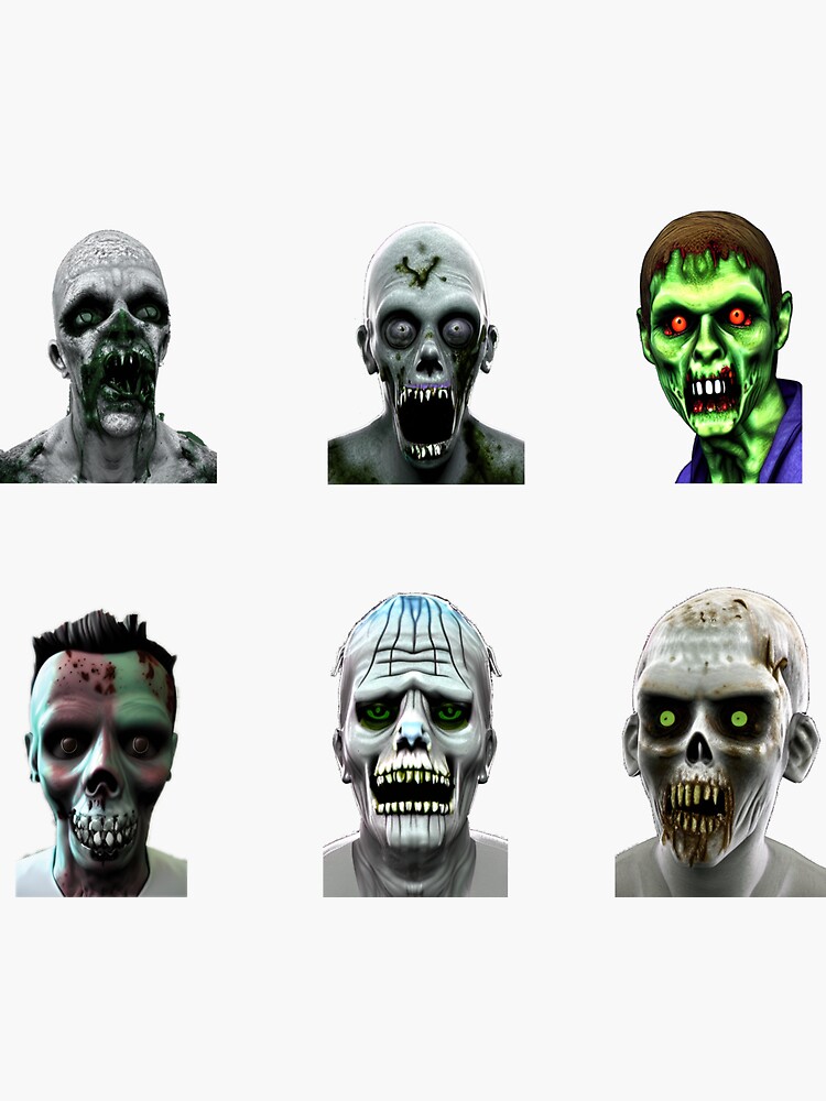 "Halloween Zombies Creepy Sticker Pack" Sticker for Sale by ...