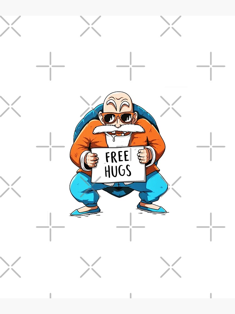 "Master Roshi Free Hugs Sticker" Poster for Sale by rebelux | Redbubble