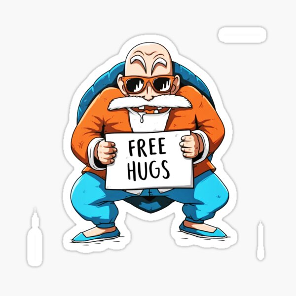 "Master Roshi Free Hugs Sticker" Sticker for Sale by rebelux | Redbubble