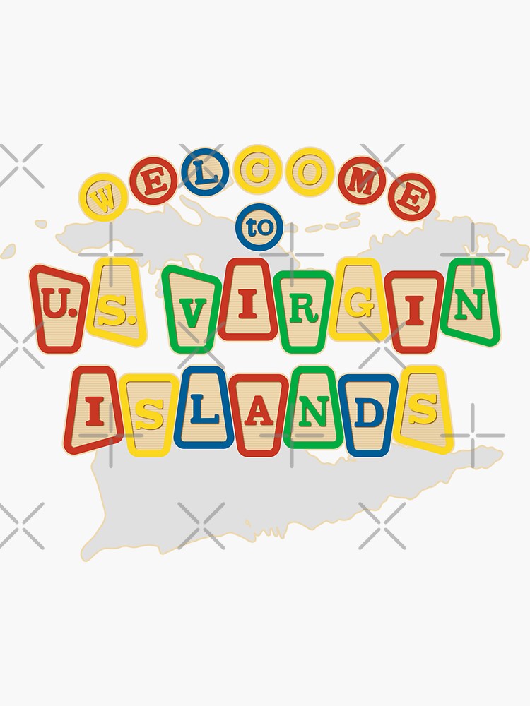 "WELCOME TO U.S. VIRGIN ISLANDS" Sticker for Sale by NAMESHOPTAGS ...