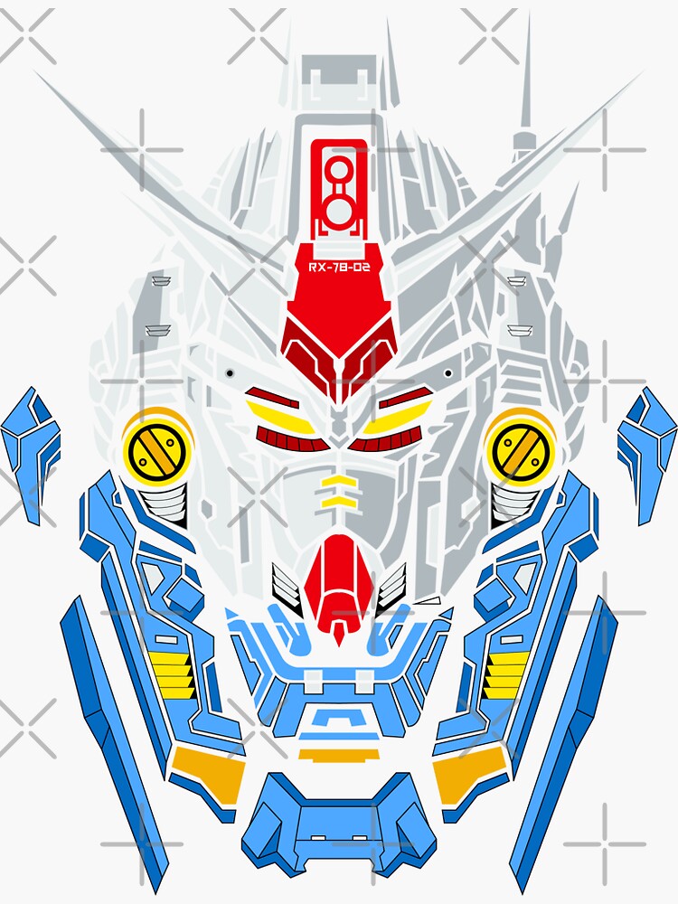 "Anime Gundam RX 78 Mecha Cyborg Cyberpunk" Sticker for Sale by ...
