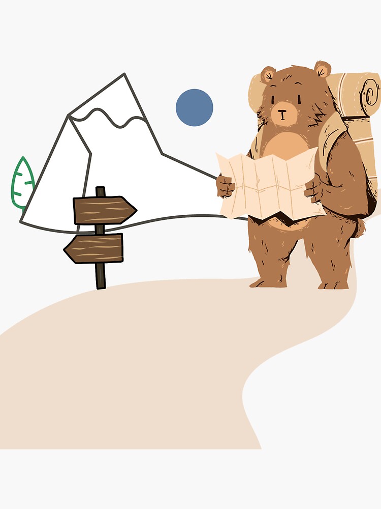 "The explorer bear" Sticker for Sale by Home-of-Animals | Redbubble