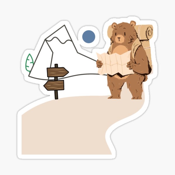 "The explorer bear" Sticker for Sale by Home-of-Animals | Redbubble