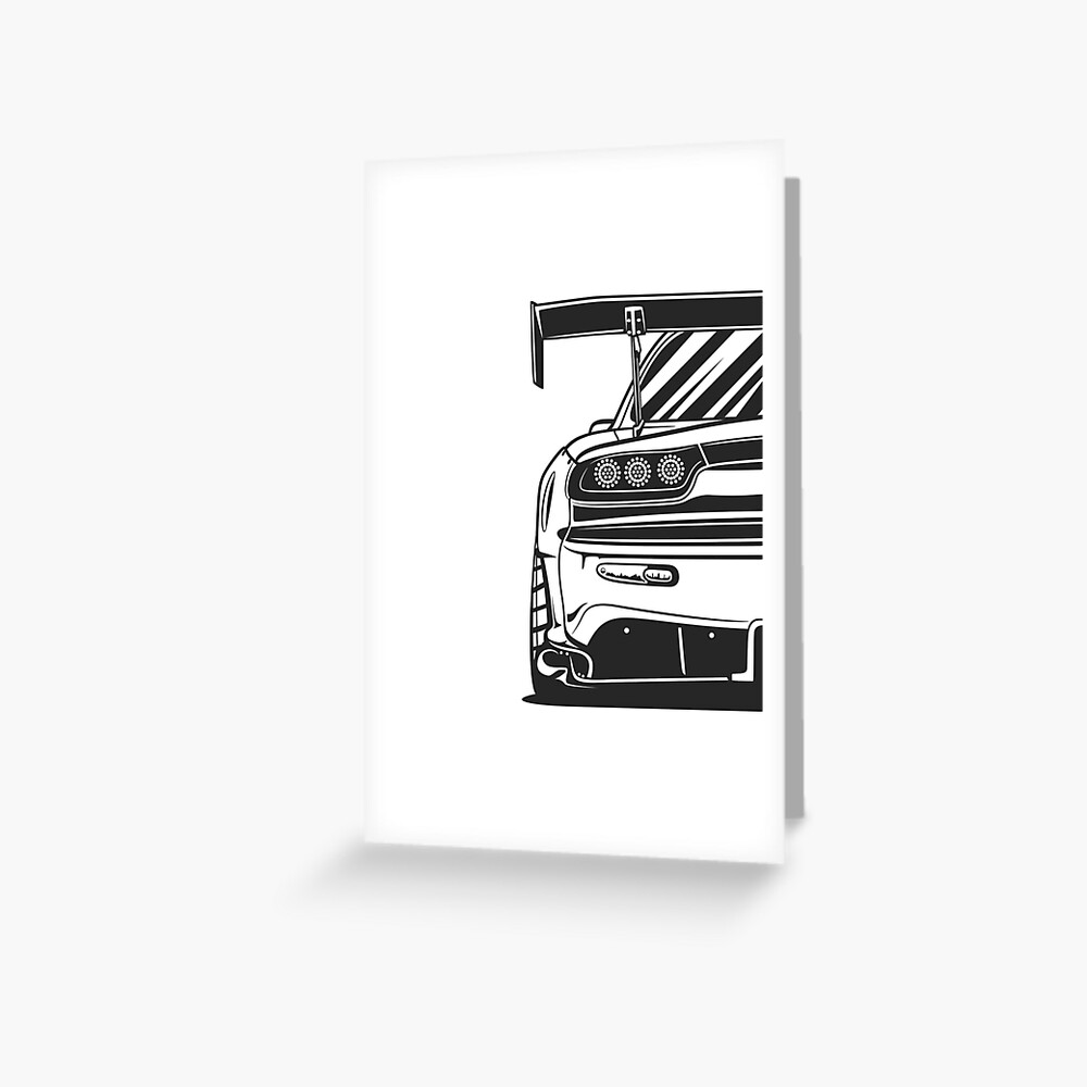 "Mazda RX7 Black and White Drawing" Greeting Card for Sale by ...