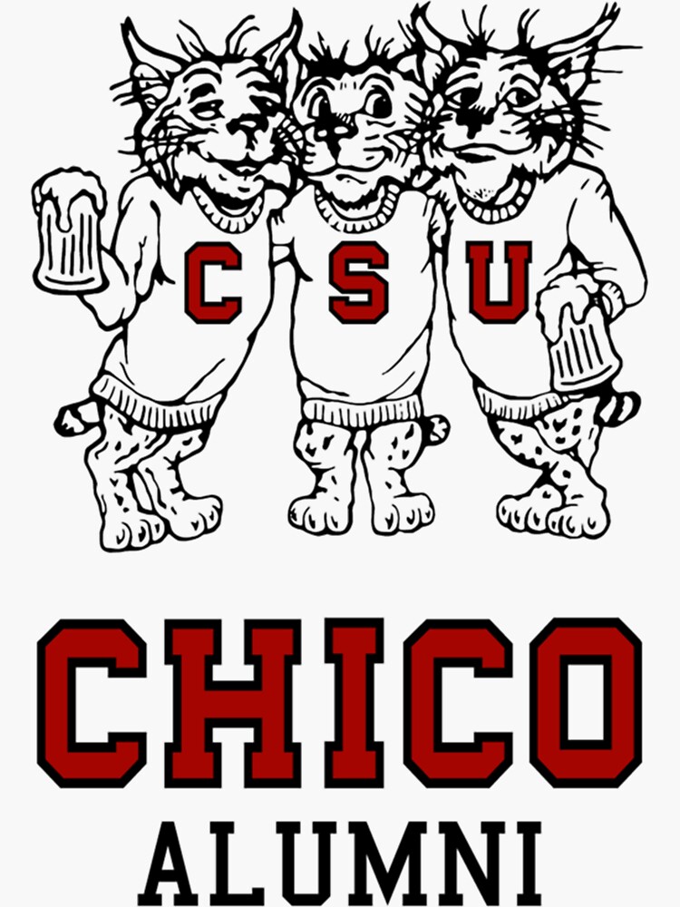 Pegatina «Chico State Alumni Vintage Drinking Wildcats Logo de la ...