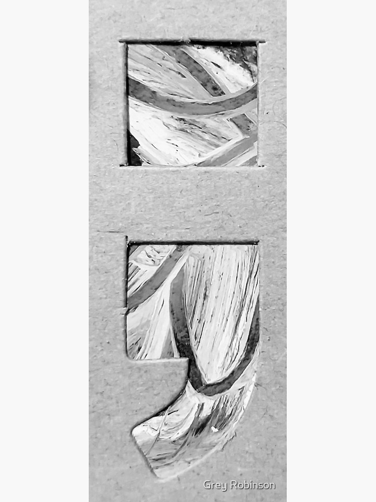 "Abstract Semicolon Survivor Symbol monochromatic lines" Sticker for ...