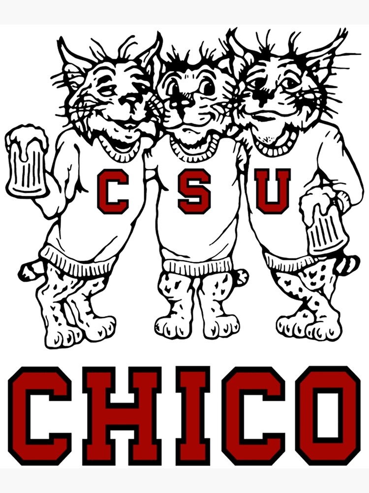 "Chico State Vintage Drinking Wildcats Logo From The 1970's 1980's" Art ...