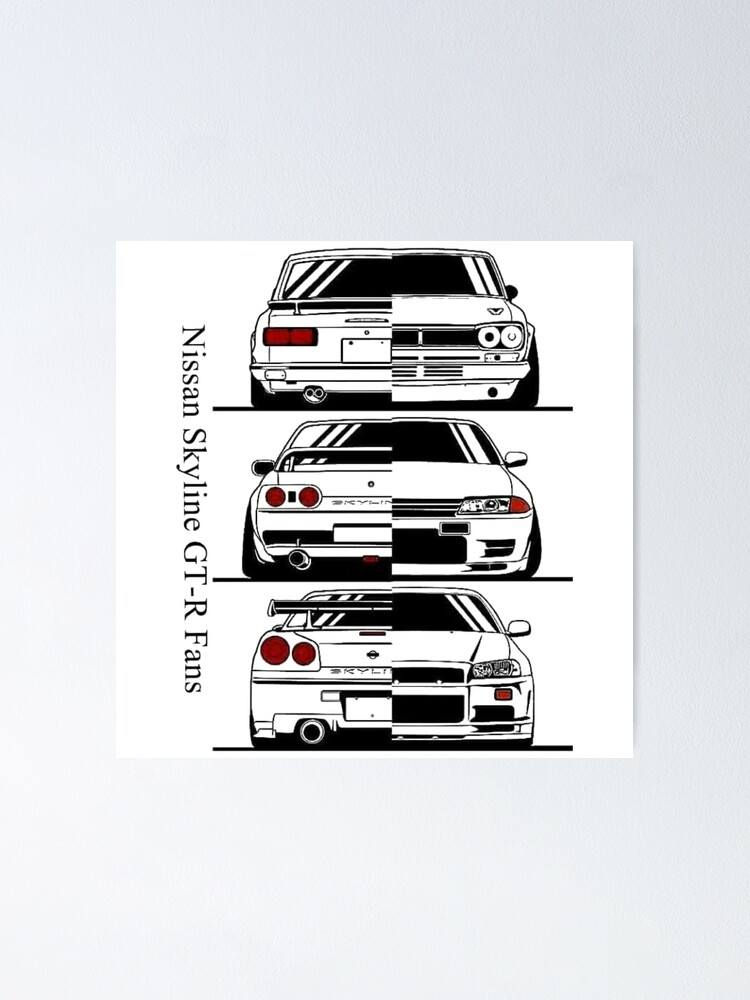 "The Evolution Of The Nissan Skyline" Poster for Sale by ...
