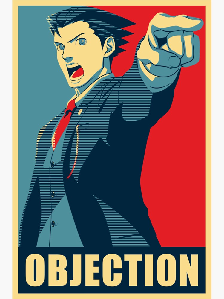 "OBJECTION " Sticker for Sale by KazsMannequin | Redbubble