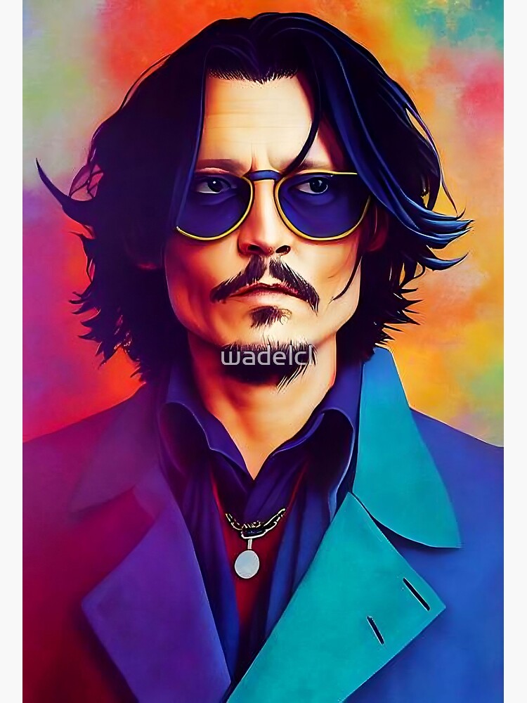 Pegatina «Retrato en color de Johnny Depp» de wadelcl | Redbubble