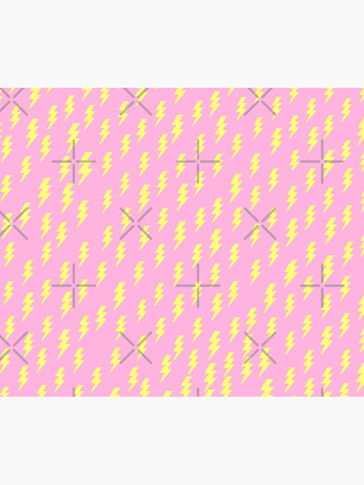 "Lightning Bolt Pattern Baby Pink and Pastel Yellow Design" Sticker for ...