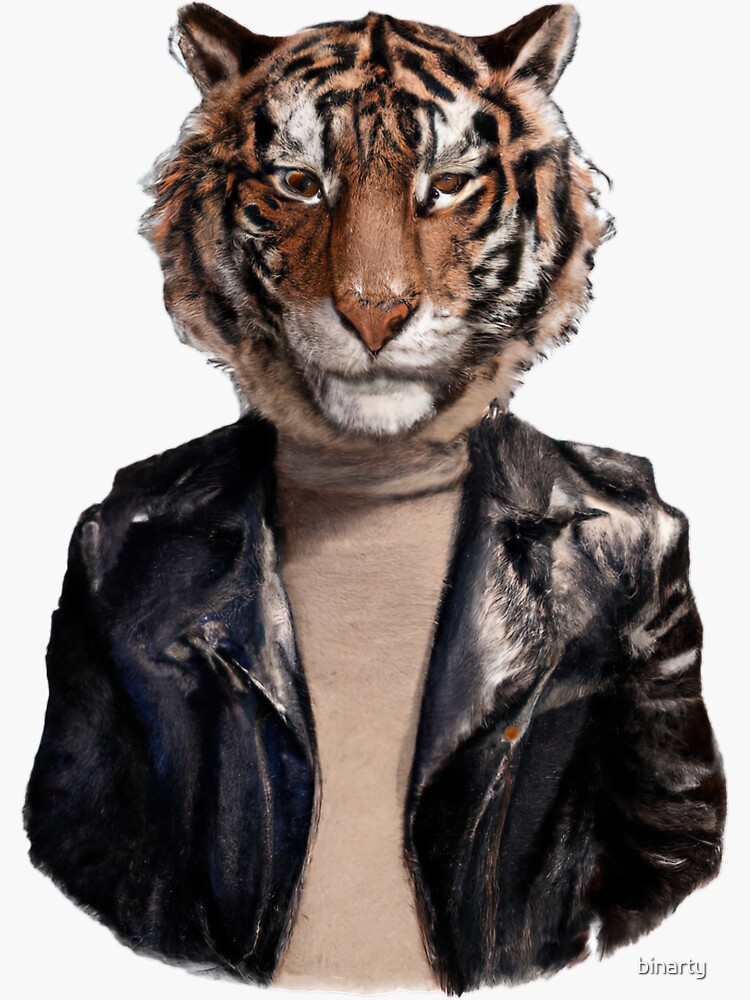 "Handsome tiger" Sticker for Sale by binarty | Redbubble
