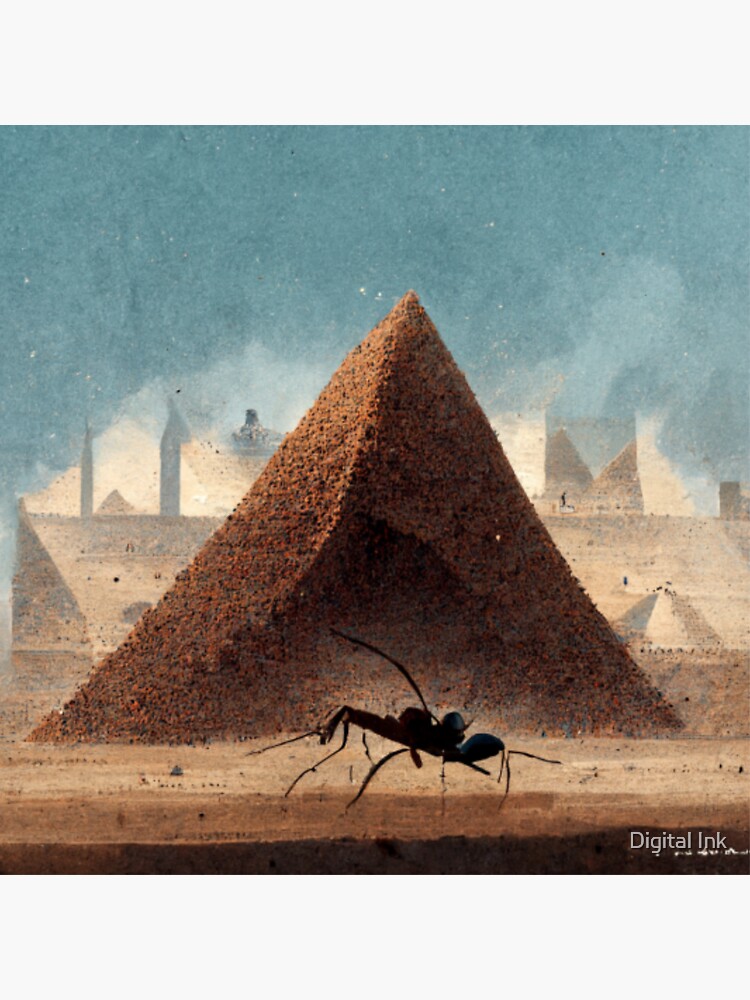"Ant smashing the Pyramids" Sticker for Sale by eminvarli | Redbubble