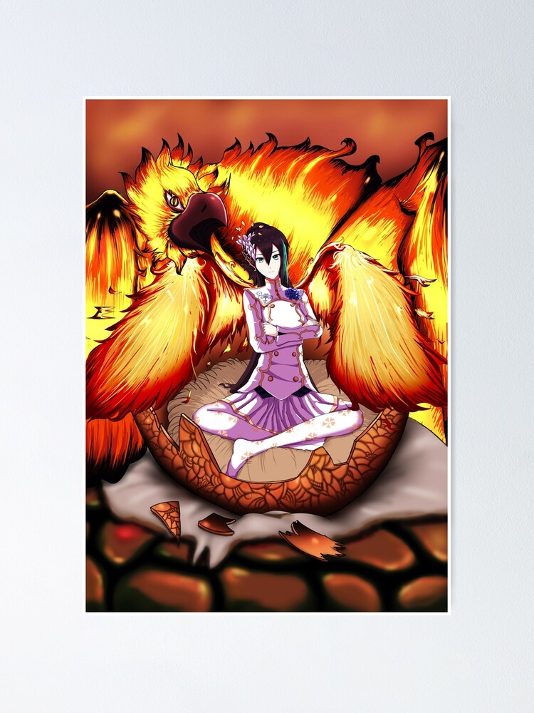 "Phoenix Lover Anime Girl Artwork" Poster for Sale by Kawaii-Present ...