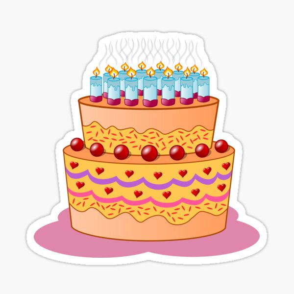 "Birthday Cake" Sticker for Sale by stickersinworld | Redbubble