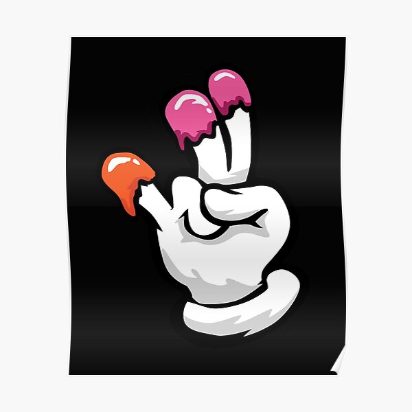 "2 in the pink 1 in the stink shocker hand sign glove Sticker" Poster ...