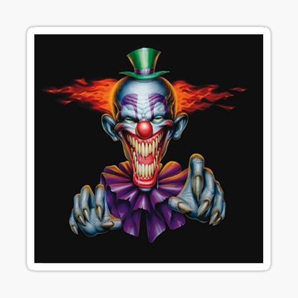 "Killer Evil Clown" Sticker for Sale by BlackStarGirl | Redbubble