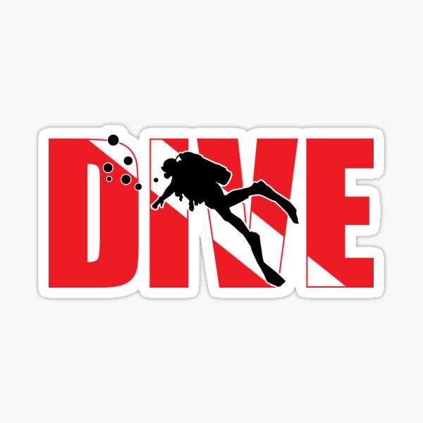 "Dive Flag | Scuba Diving Life, Dive Lovers gifts, Scuba Diver" Sticker ...