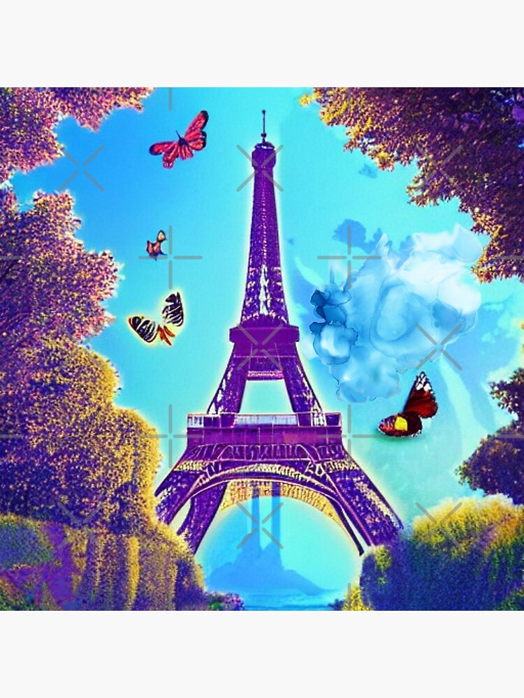 "Blue Watercolor Paint Of Eiffel Tower" Poster for Sale by ...