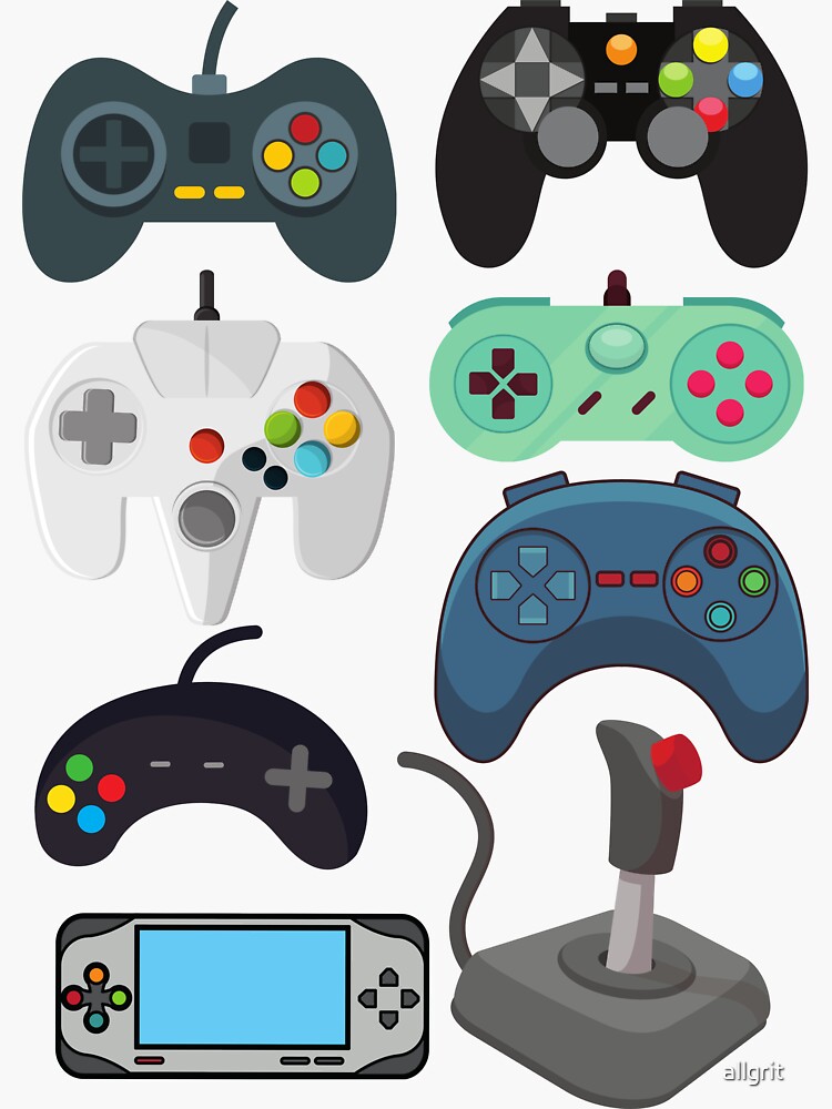 "Video Game controllers Design" Sticker for Sale by allgrit | Redbubble