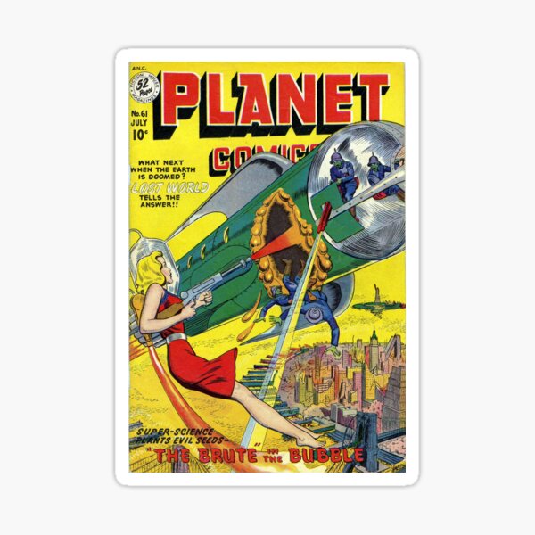 "Comic Books Planet Comics Sci-Fi" Sticker for Sale by simonbartlett ...