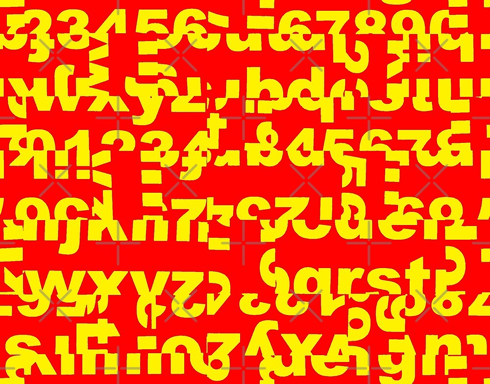 "ABC-123 Red and Yellow" by anne m bray | Redbubble