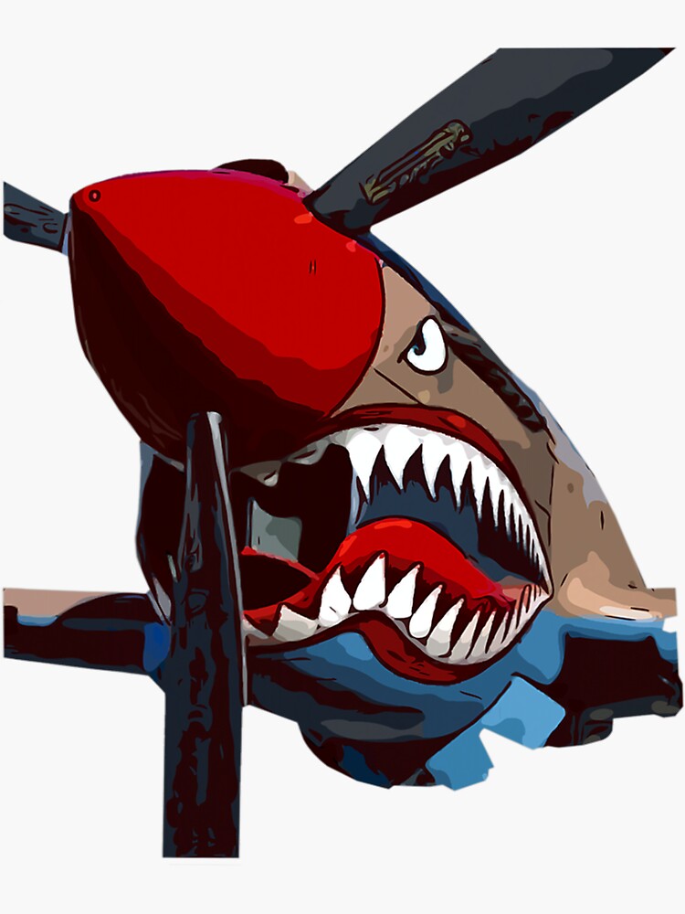"P-40 Warhawk Fighter Aircraft WW2 Airplane Military" Sticker for Sale ...