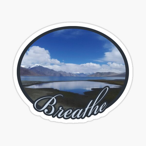 "Breathe with Clear blue sky over Pangong lake" Sticker for Sale by ...