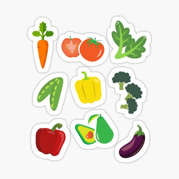 "Assorted Vegetables Stickers, Assorted Vegetable Stickers, Vegetable ...