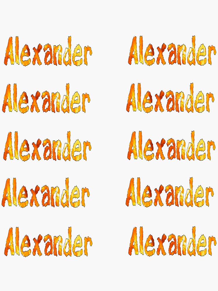 "Alexander flames name sticker pack." Sticker for Sale by tshirtsmash ...